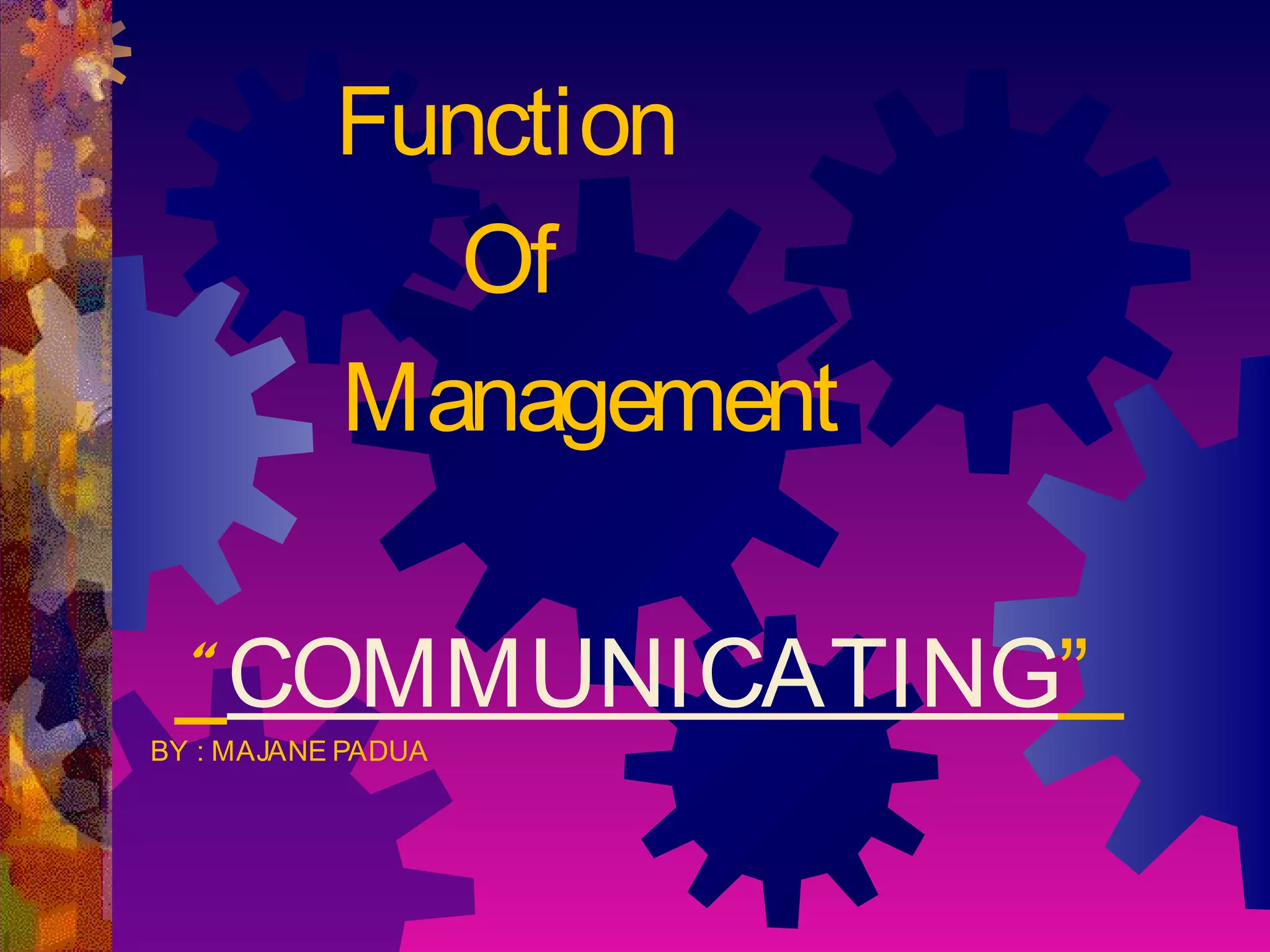 FUNCTION OF COMMUNICATION | PPT