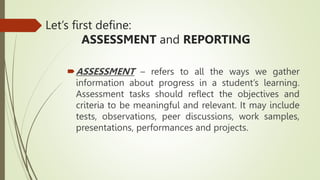 communicating and reporting of assessment data from alternative methods ...
