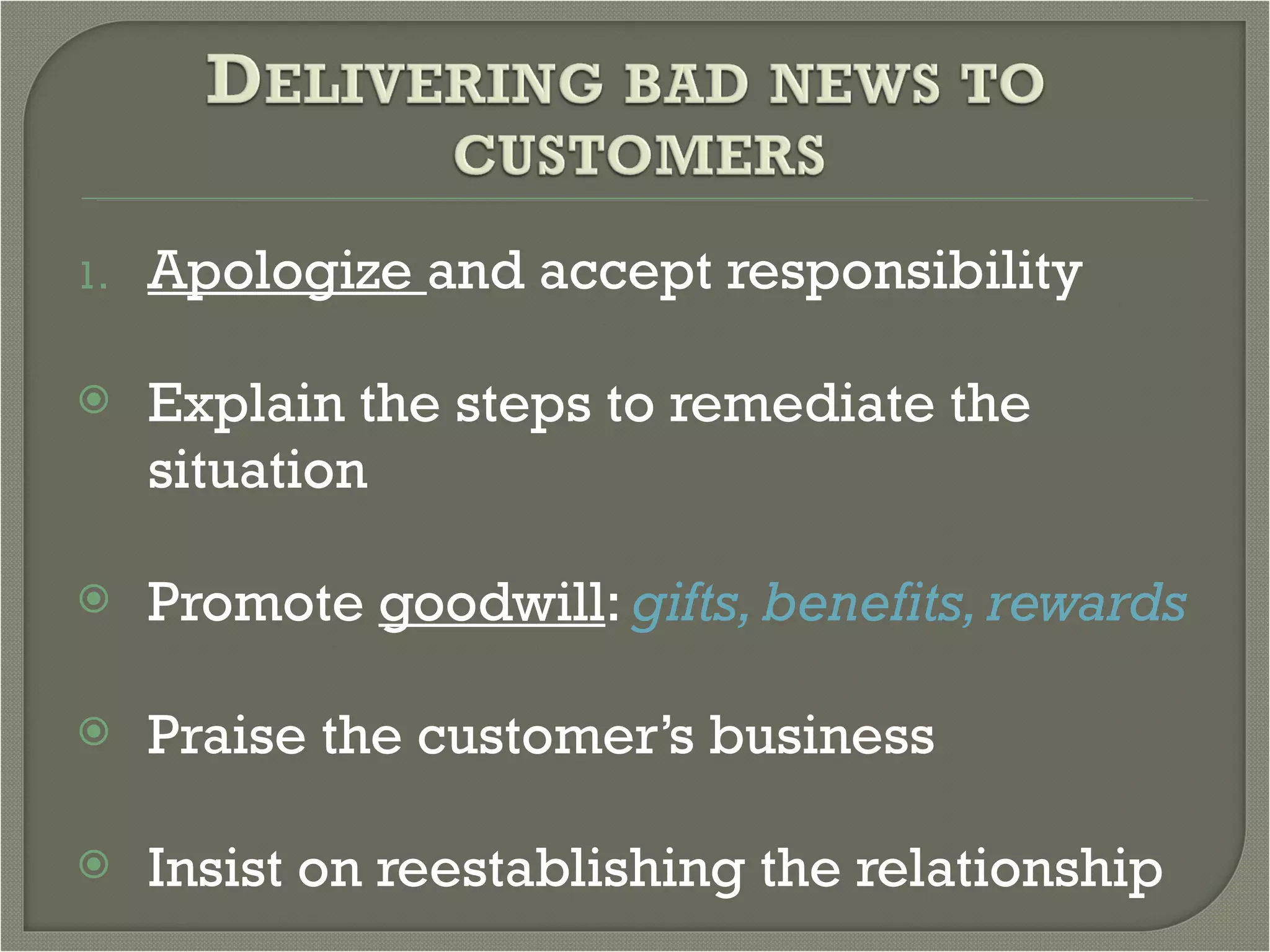 Communicating Bad News | PPT