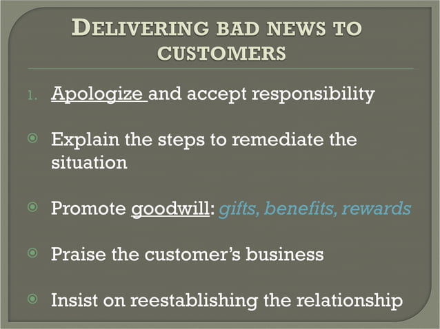 Communicating Bad News | PPT