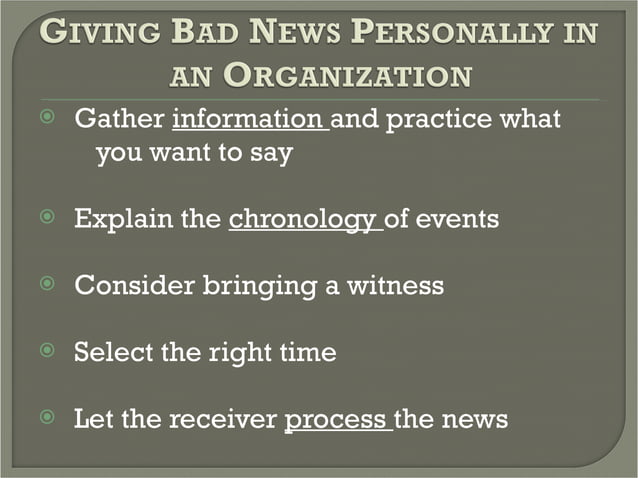 Communicating Bad News | PPT