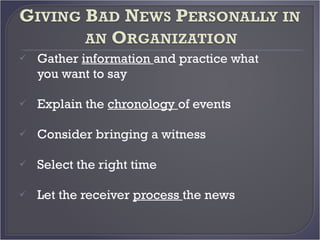 Communicating Bad News | PPT
