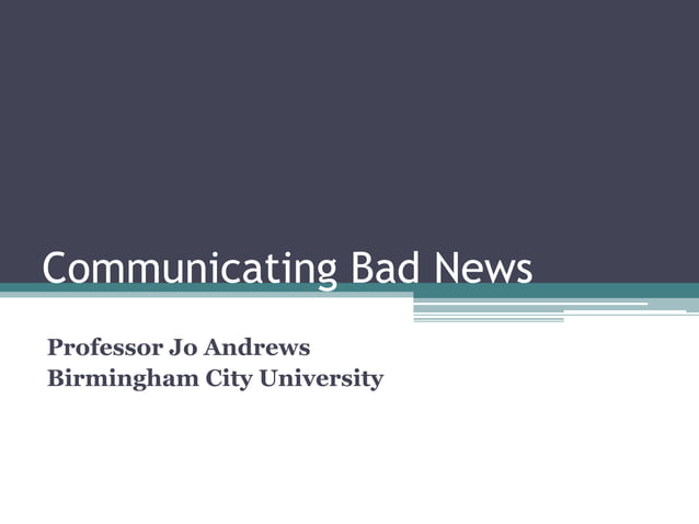 Communicating bad news | PPTX | Human Resources | Business