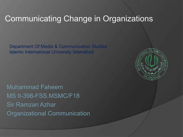 Communicating Change in Organizations | PPT