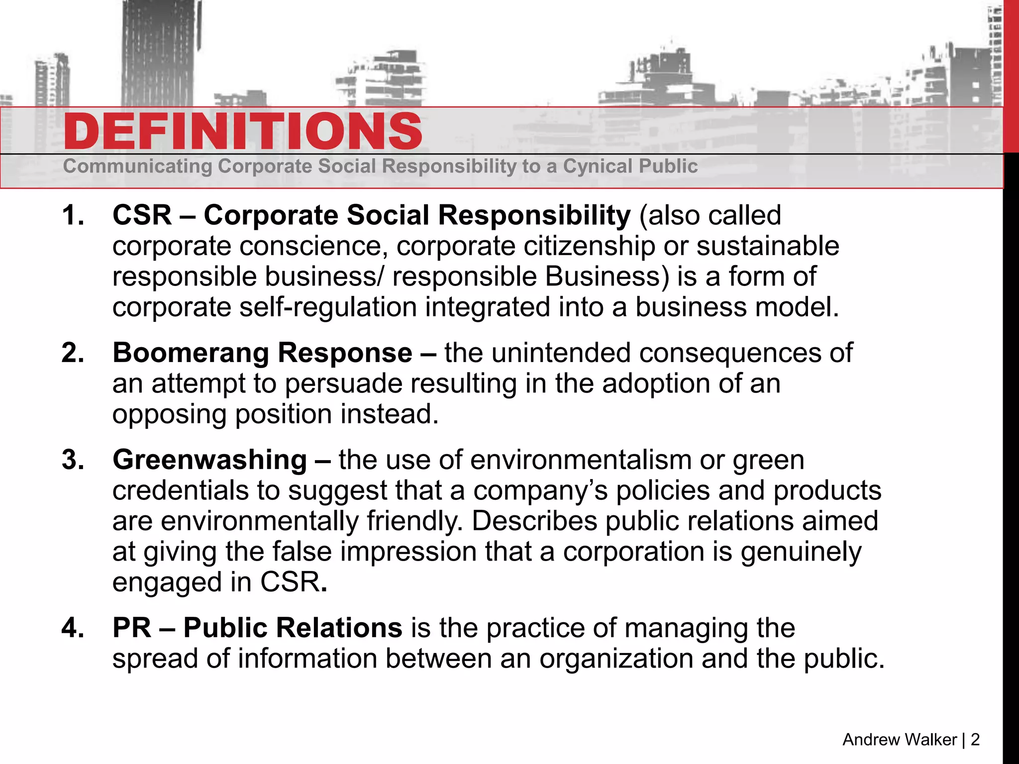 Communicating CSR - Andrew Walker | PPTX