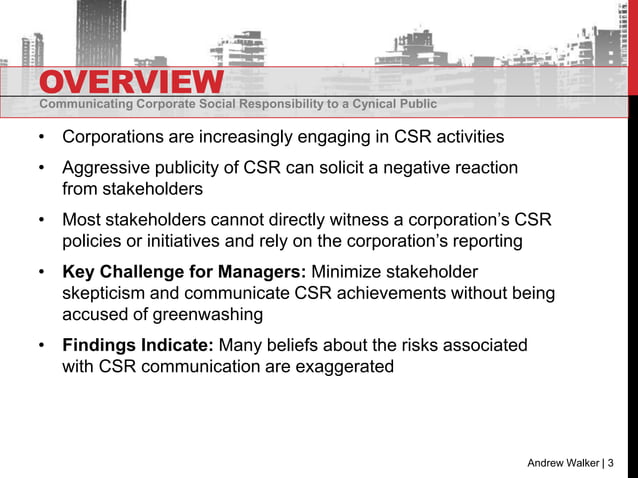 Communicating CSR - Andrew Walker | PPT