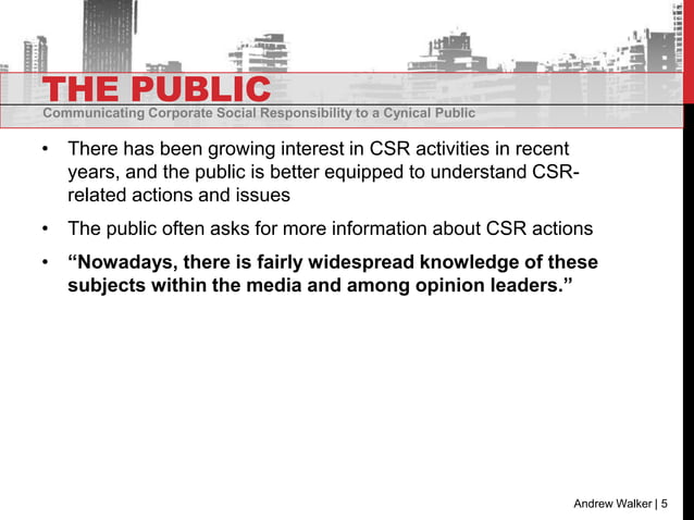 Communicating CSR - Andrew Walker | PPT