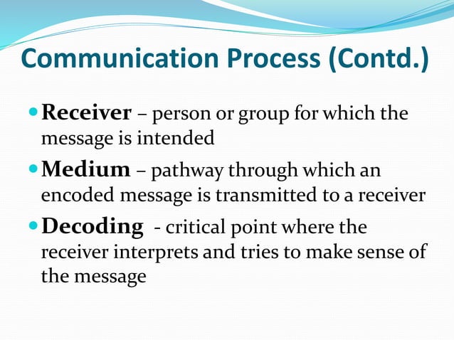 Communicating Effectively in Organizations - Communication Process ...