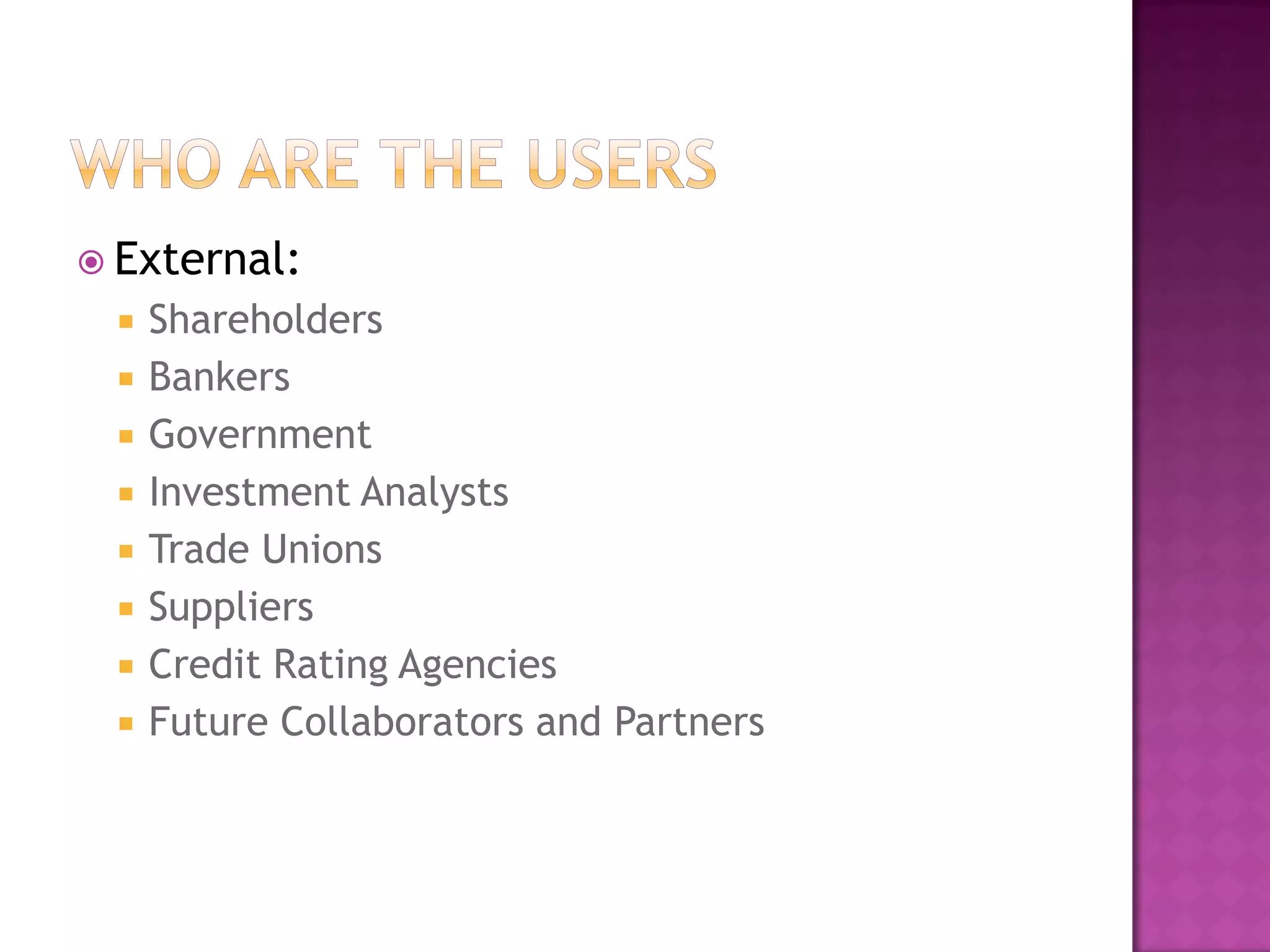 Communicating financial information | PPT | Free Download