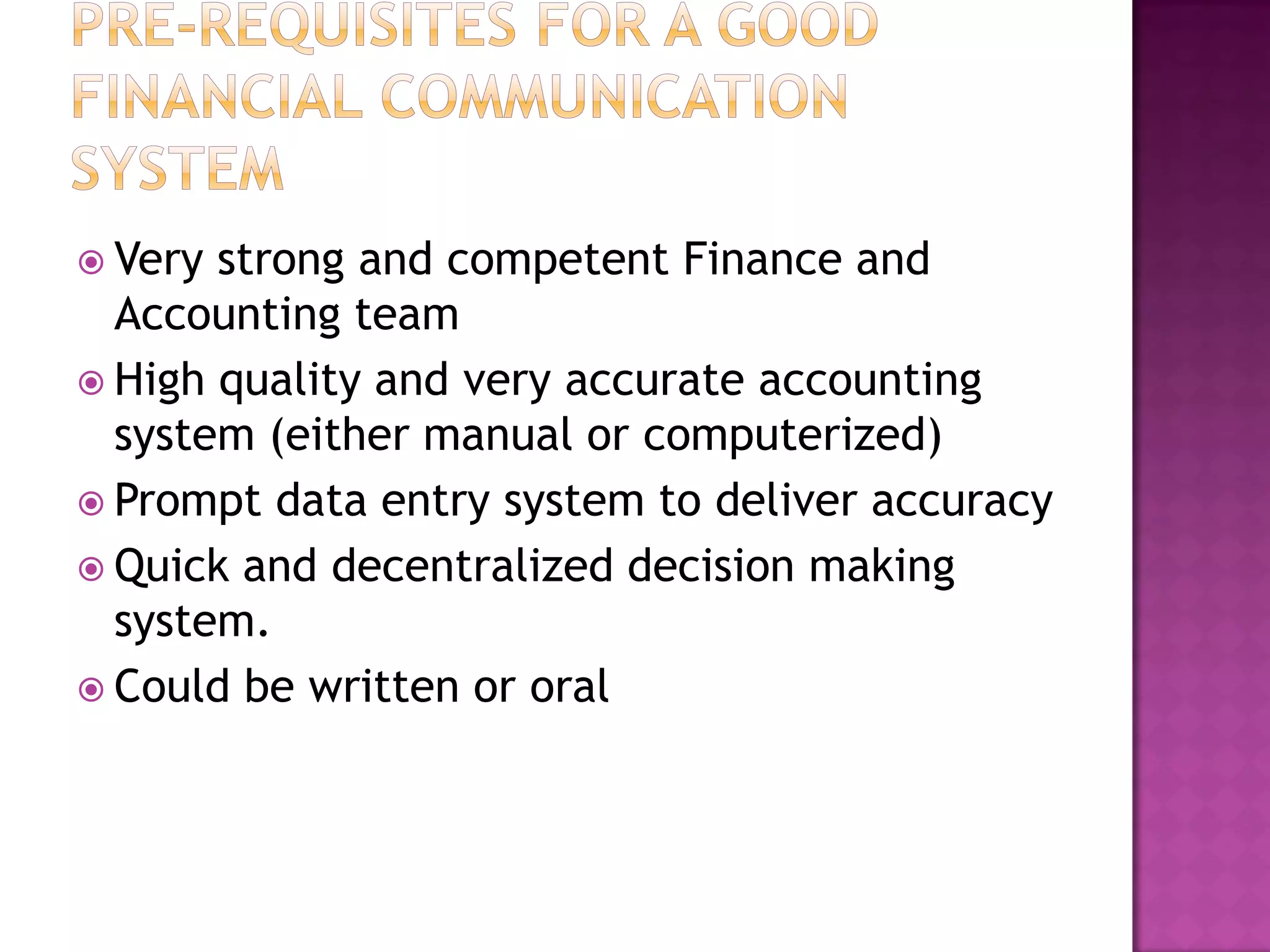 Communicating financial information | PPT | Free Download