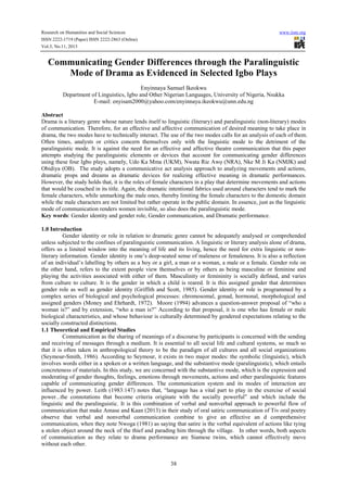 Communicating gender differences through the paralinguistic | PDF