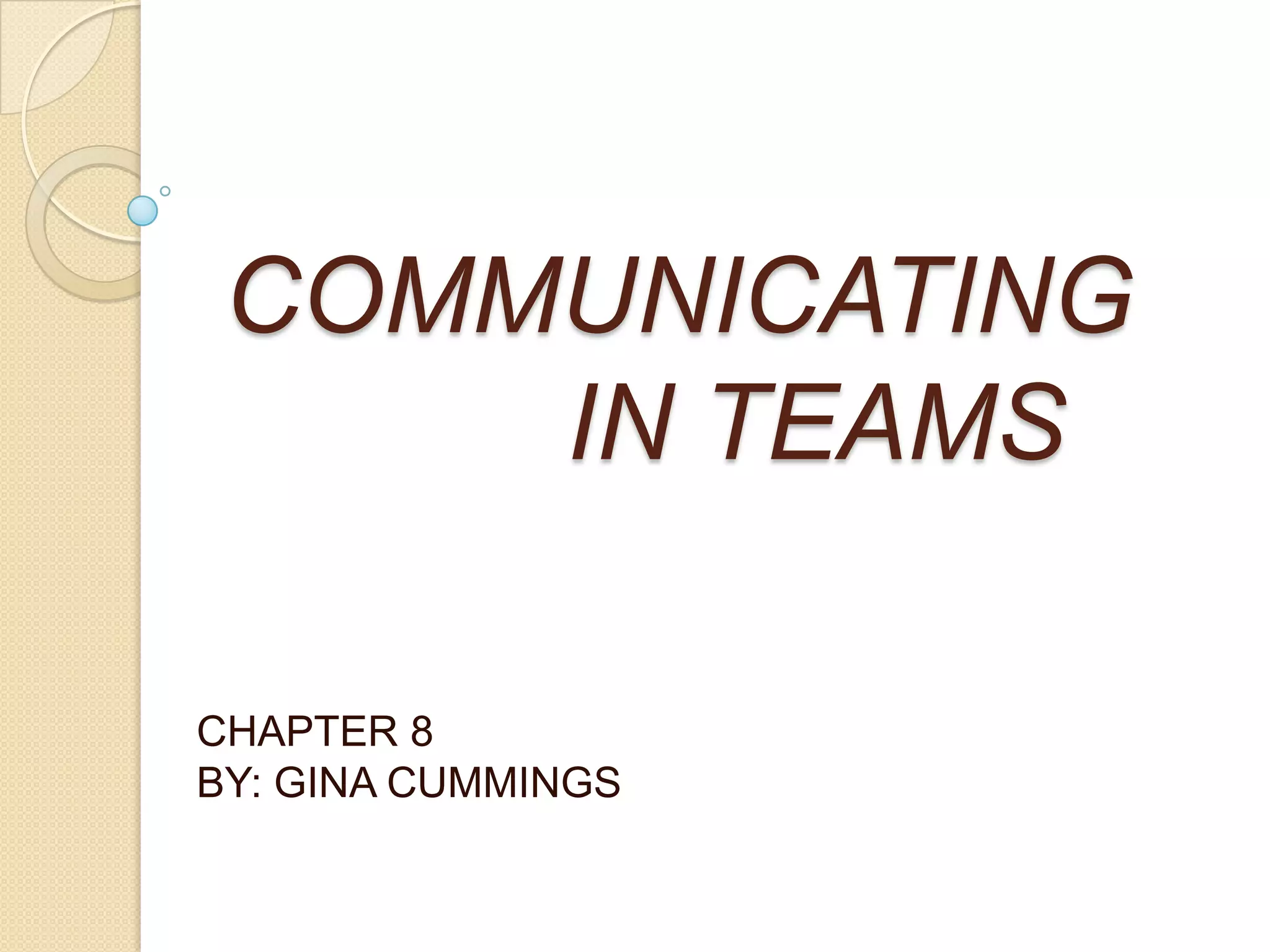 Communicating In Teams | PPTX