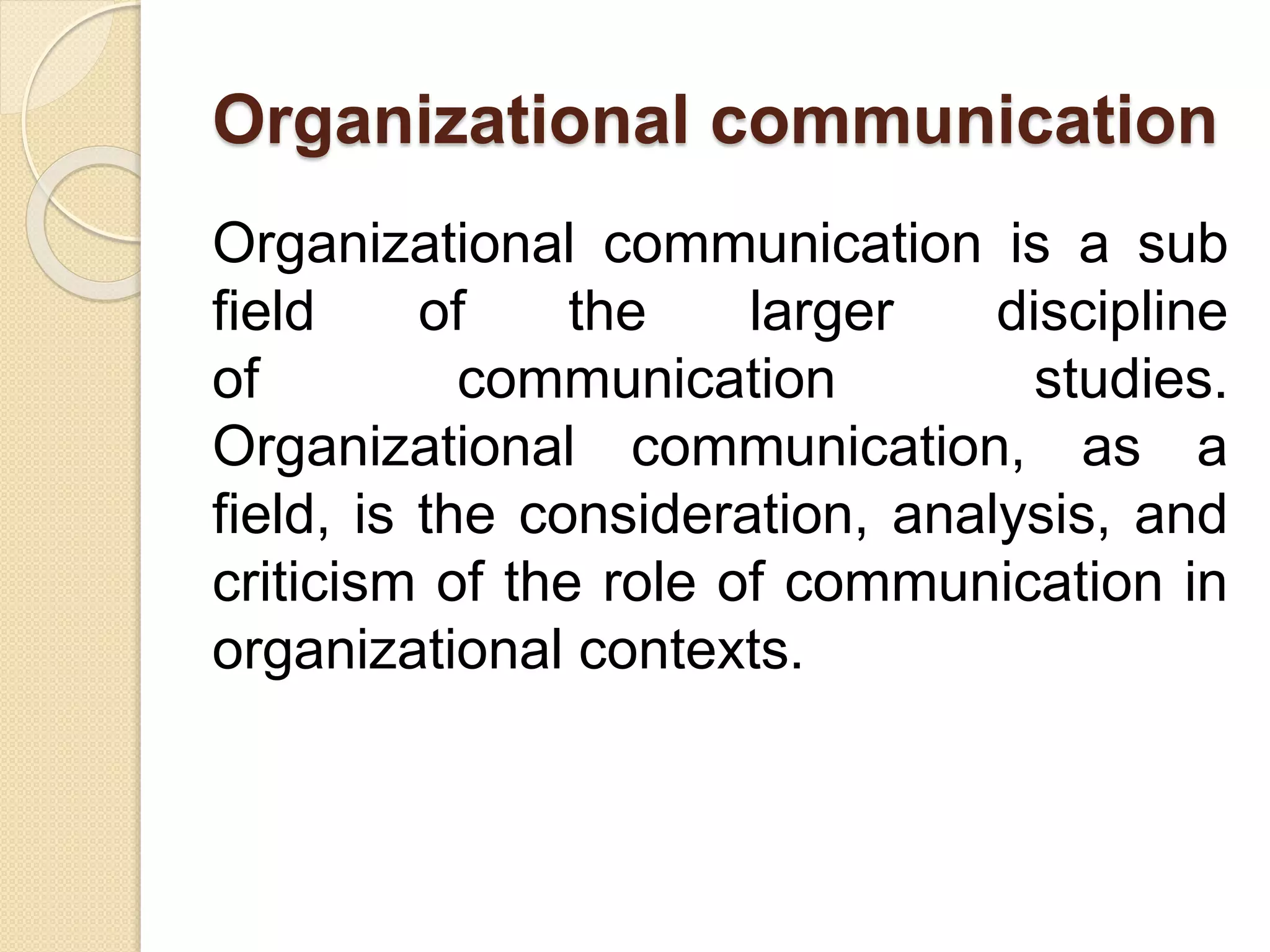 Communicating in the organization | PPTX