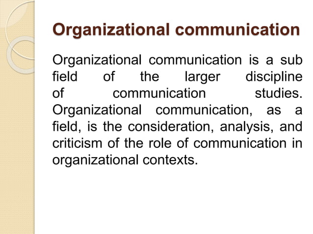 Communicating in the organization | PPT