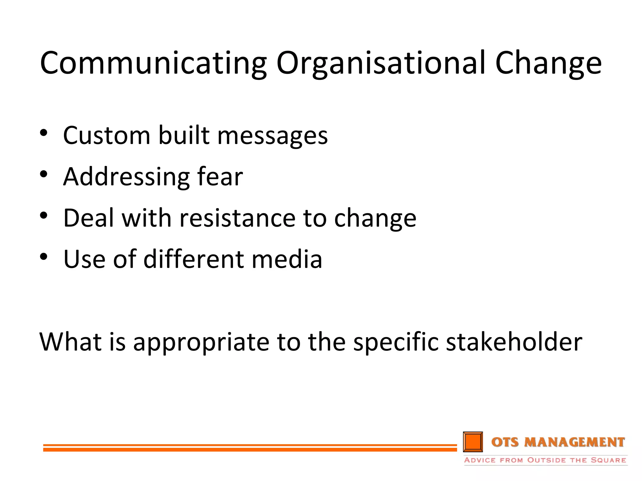 Communicating Organisational Change | PPT