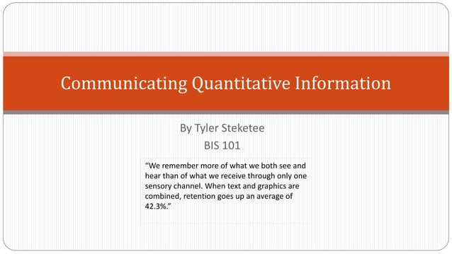 Communicating quantitative information (pecha kucha) | PPT
