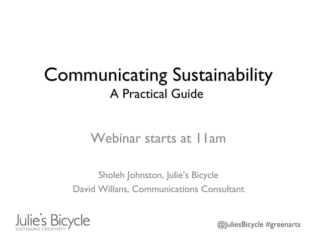 Communicating Sustainability Webinar | PPT