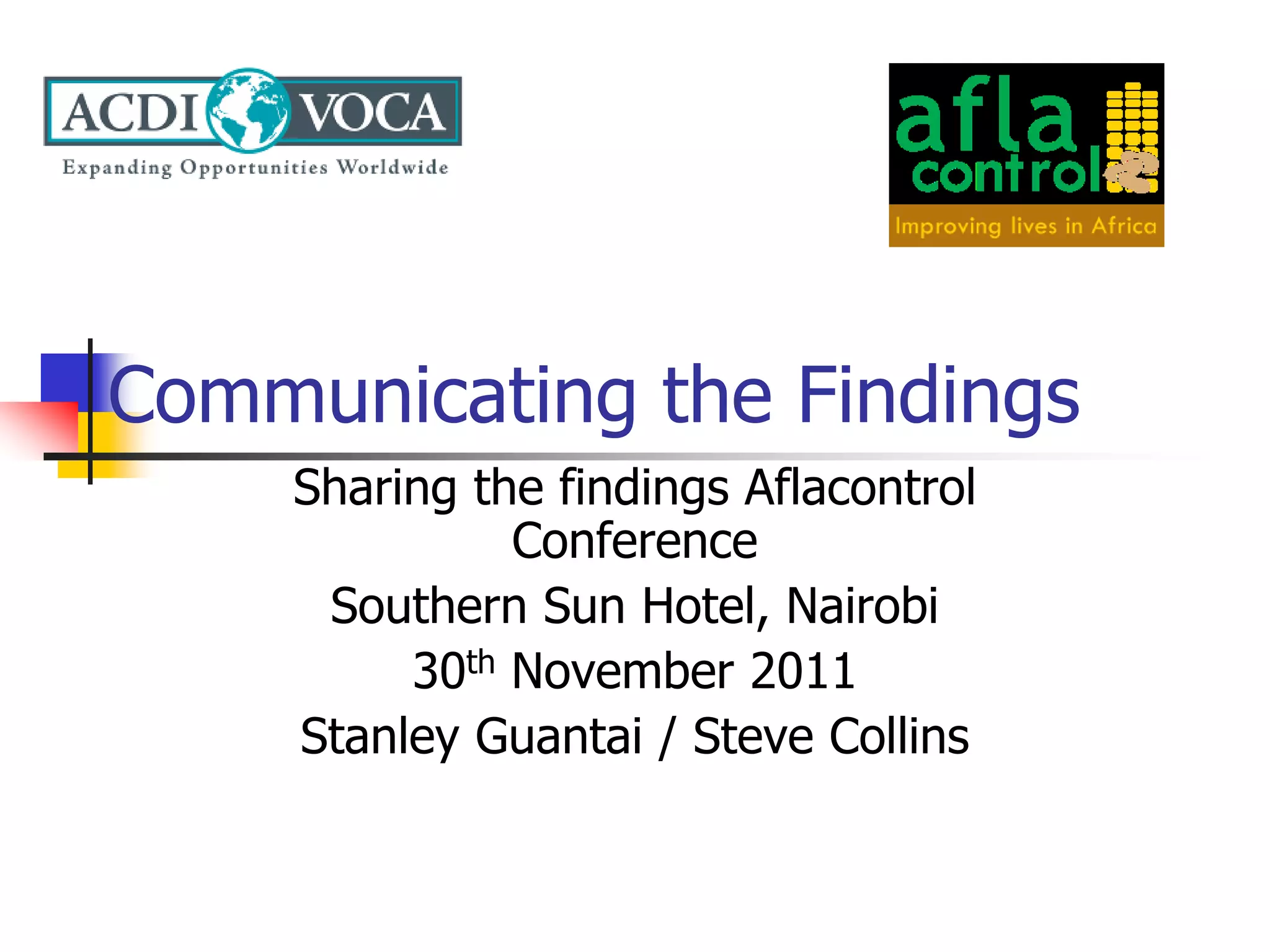 Communicating the findings | PPT