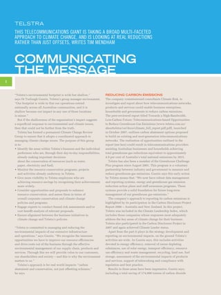 Communicating The Message Telstra & The Environmentpdf | PDF