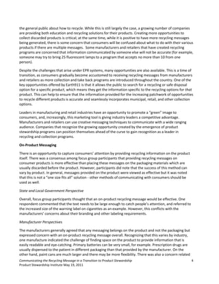 Communicating The Recycling Message | PDF