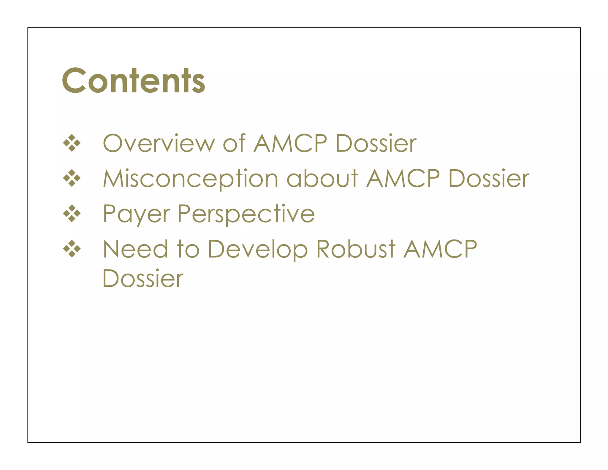 Communicating Value Using AMCP Dossier: By NOVEL Health Strategies | PDF