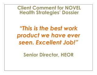Communicating Value Using AMCP Dossier: By NOVEL Health Strategies | PPT