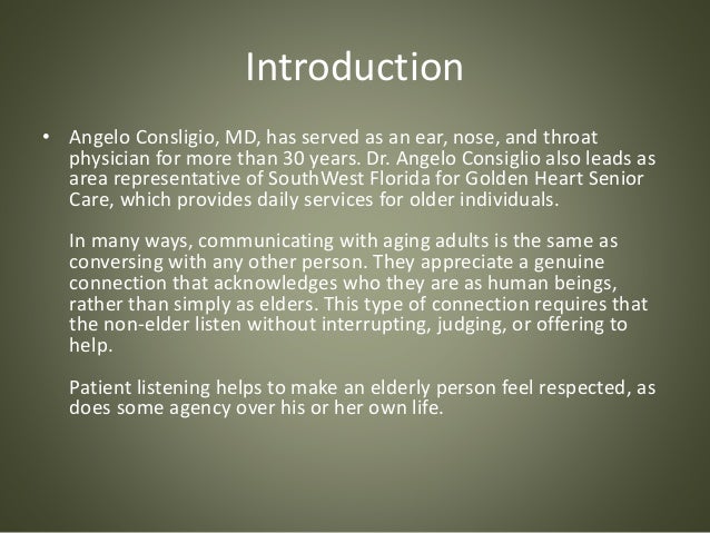 Communicating With Older Adults