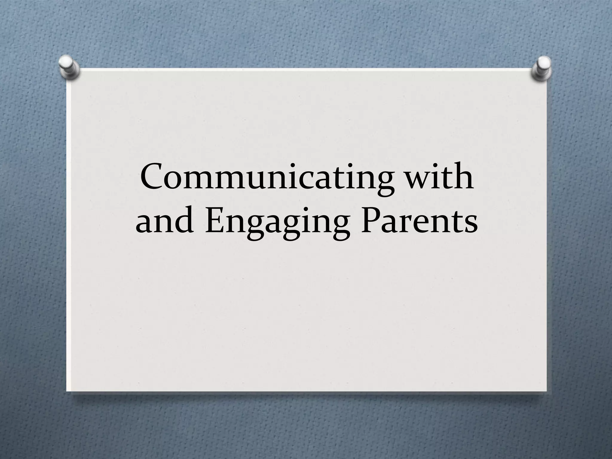 Communicating with parents | PPT