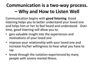Communicating with a Person with Mental Illness | PDF