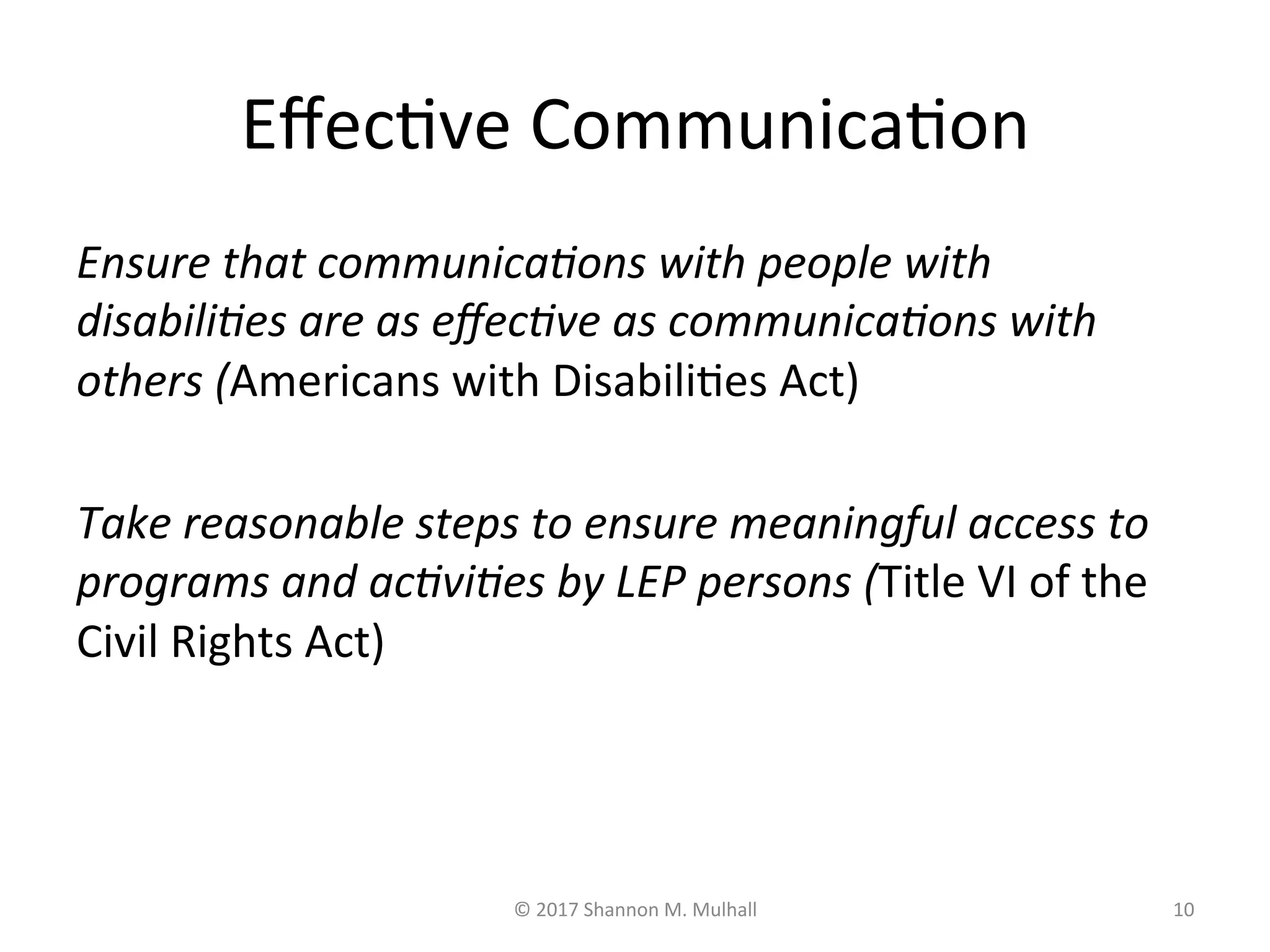 Communicating with persons with disabilities during disaster (Shannon ...