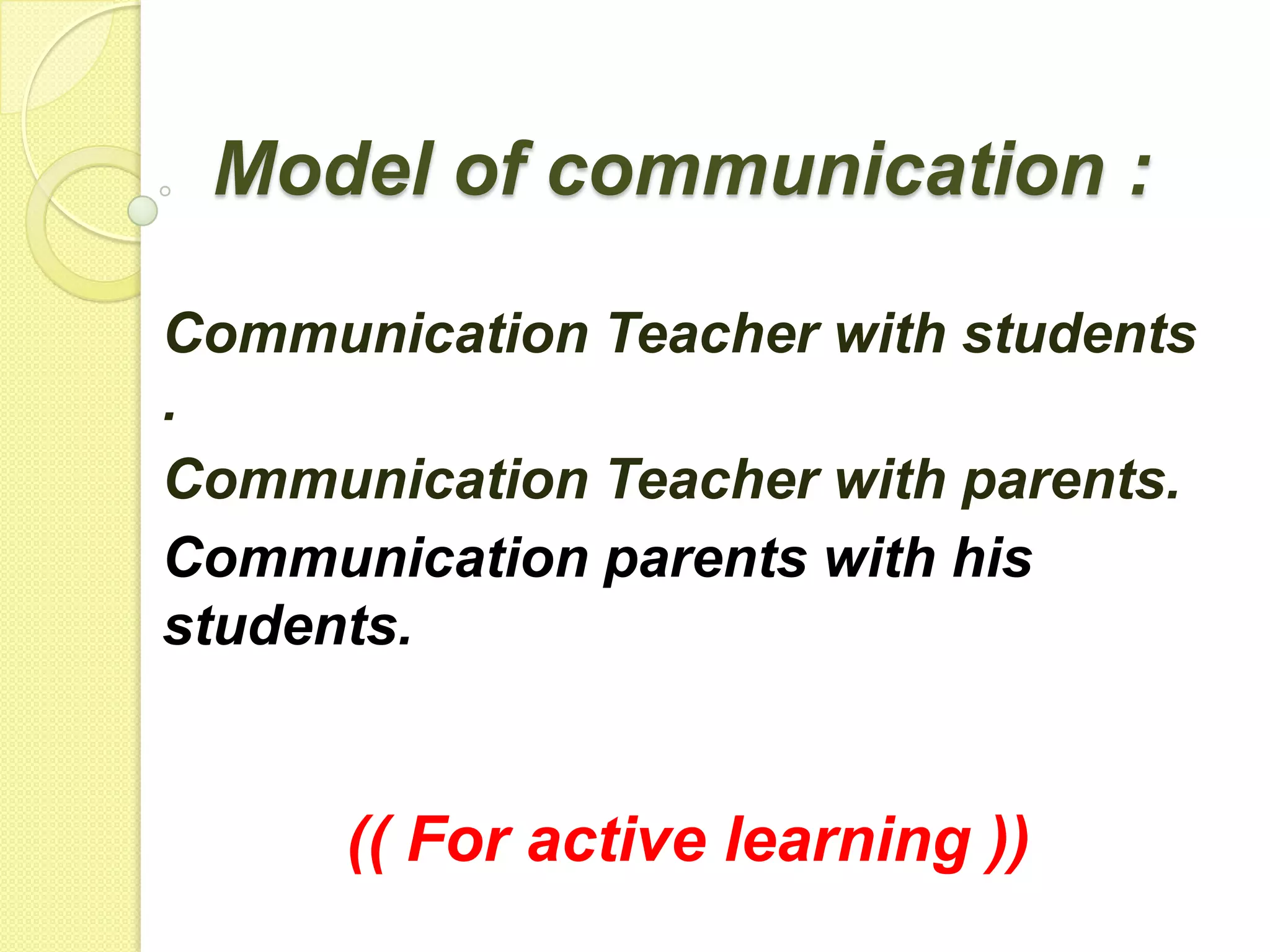 Communicating with student and parents | PPTX