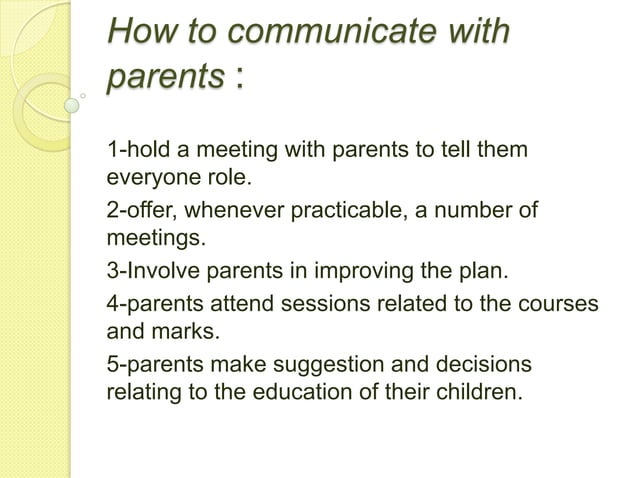 Communicating with student and parents | PPT