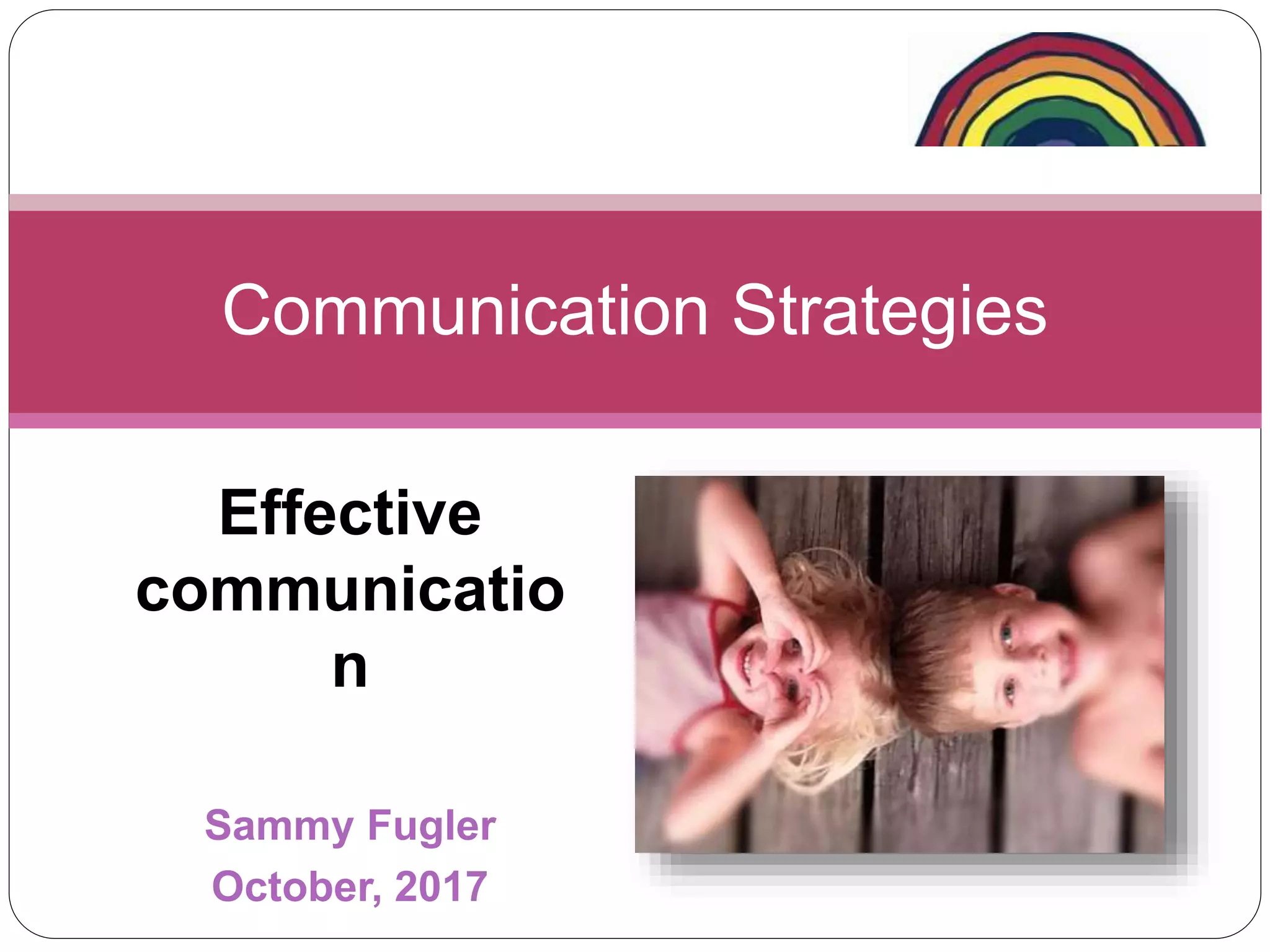 Effective communication in Early Years | PPTX