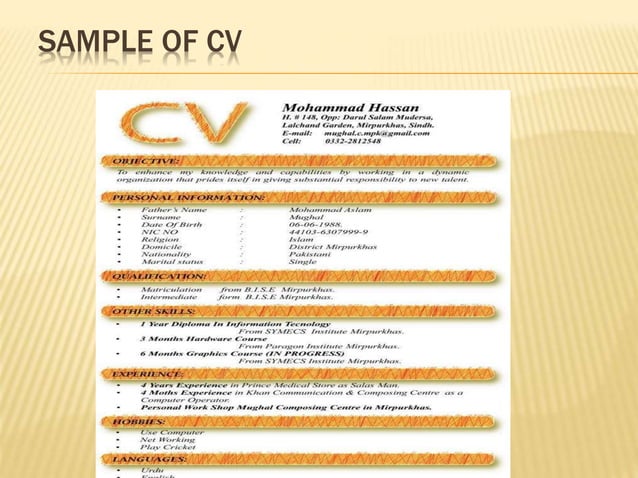Communicating your credentials including resume and cv | PPT