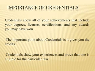 Communicating your credentials including resume and cv | PPT