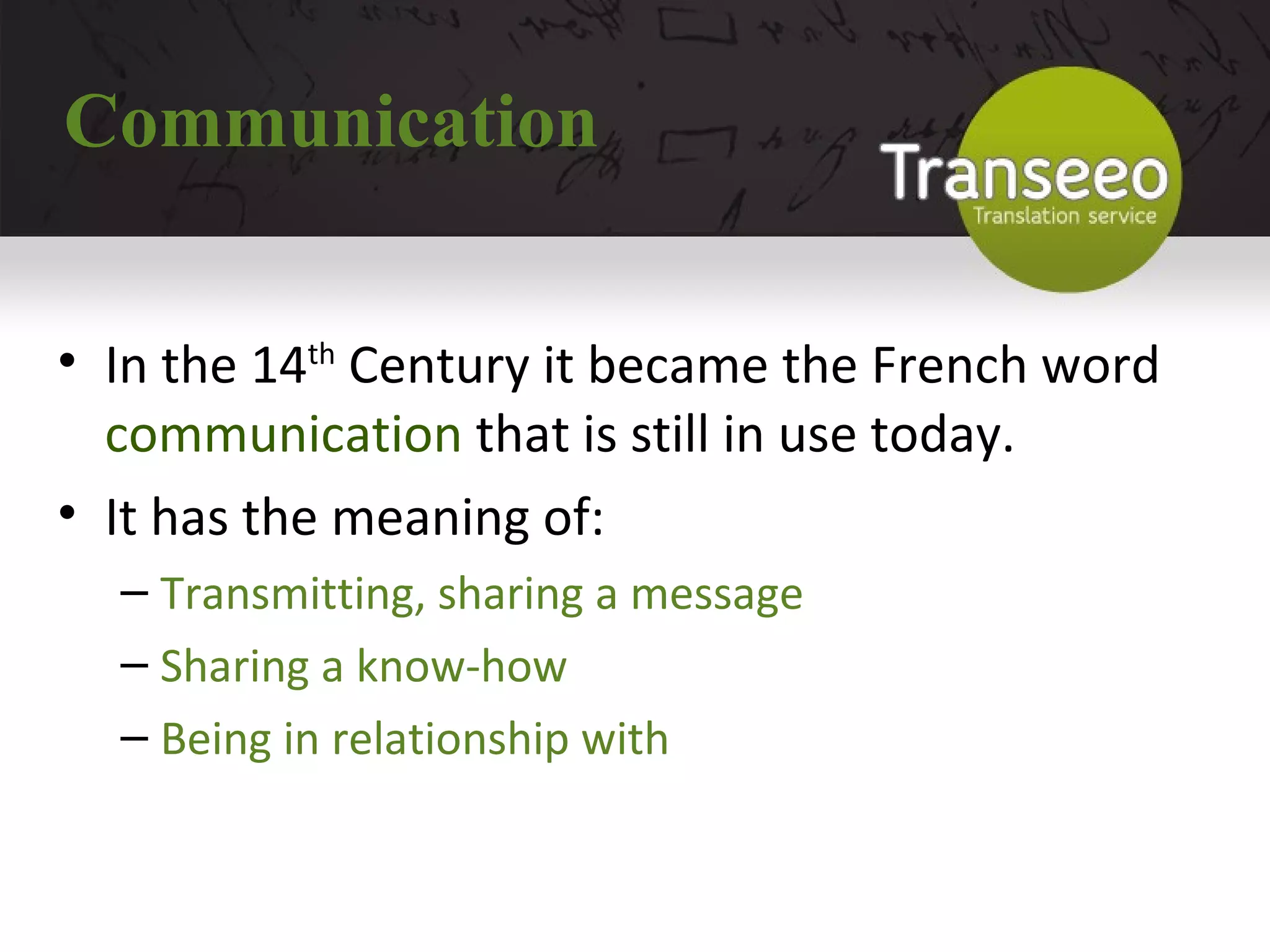 Etymology - Communication | PPT