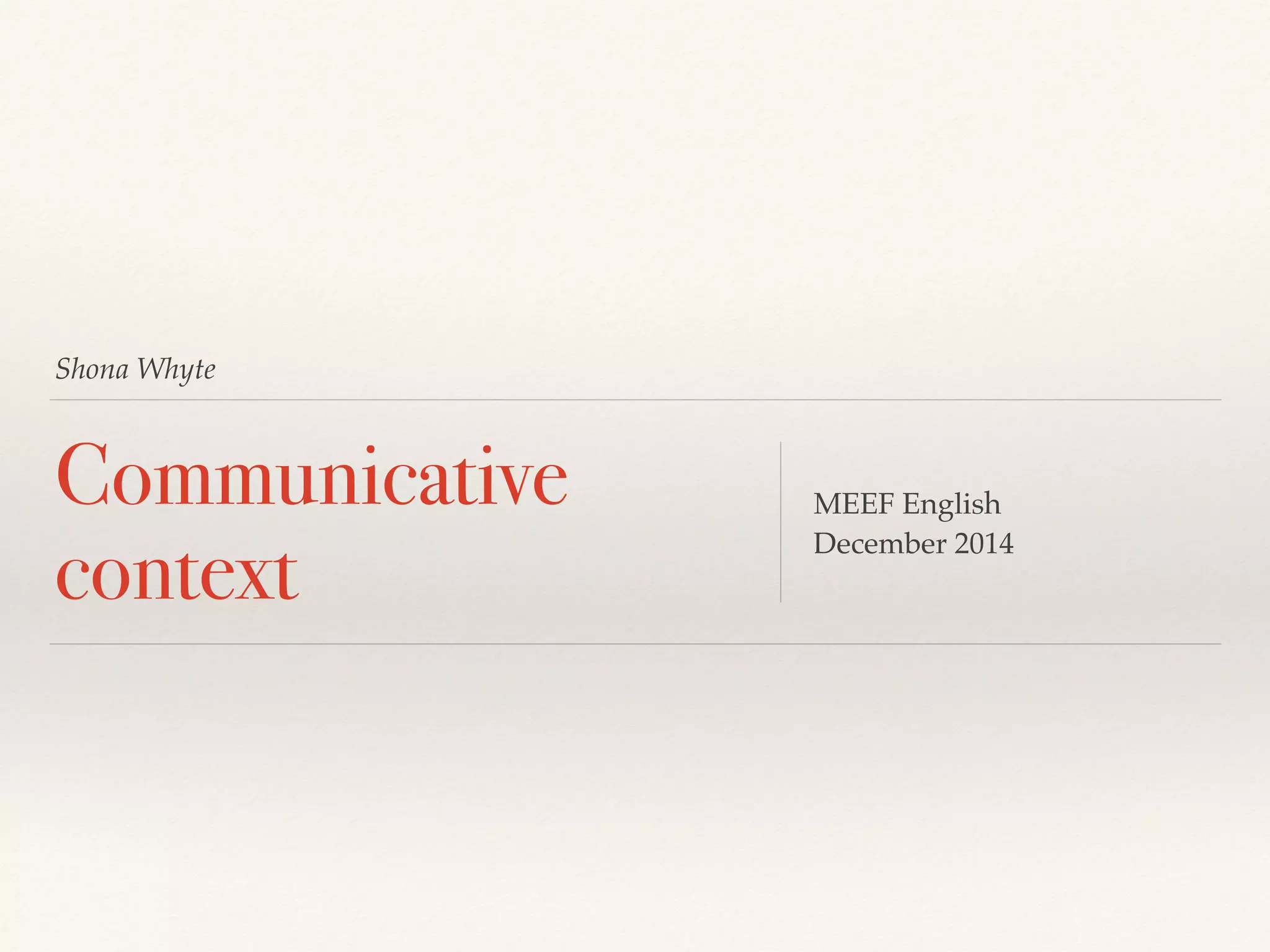 Communicative contexts | PPT