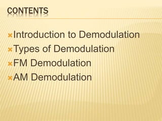 Demodulation (communication engineering) | PPTX