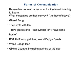 Wood Badge - Communication | PPT