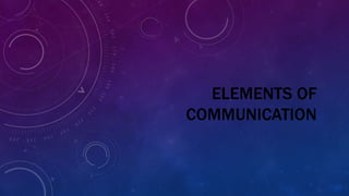 Nature and Elements Of Communication | PPTX | Computer Networking ...