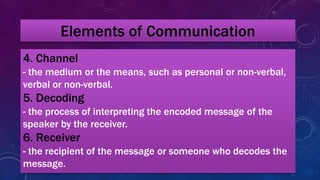 Nature and Elements Of Communication | PPTX