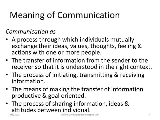 Communication process | PDF