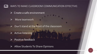COMMUNICATION PROCESS IN CLASSROOM | PPTX