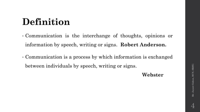 Communication definition objectives and types | PPT