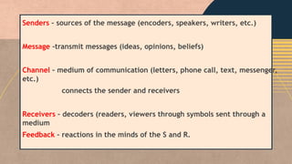 etymology of communication, communication process slides | PPT