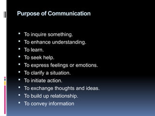 COMMUNICATION.Communication is the process of sending and receiving ...