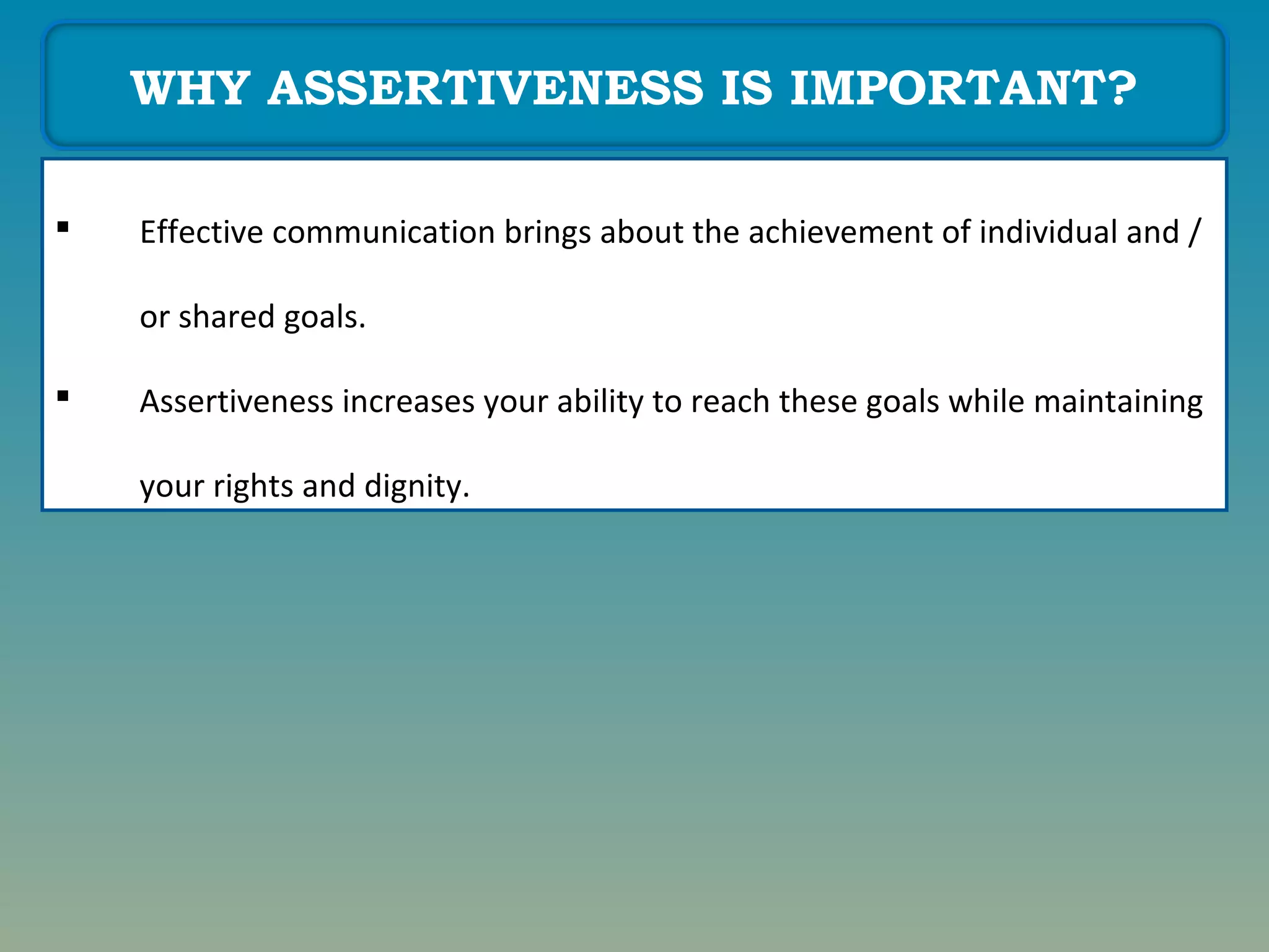 Communication Skills - Assertiveness | PPT