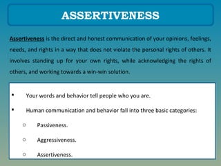 Communication Skills - Assertiveness | PPT