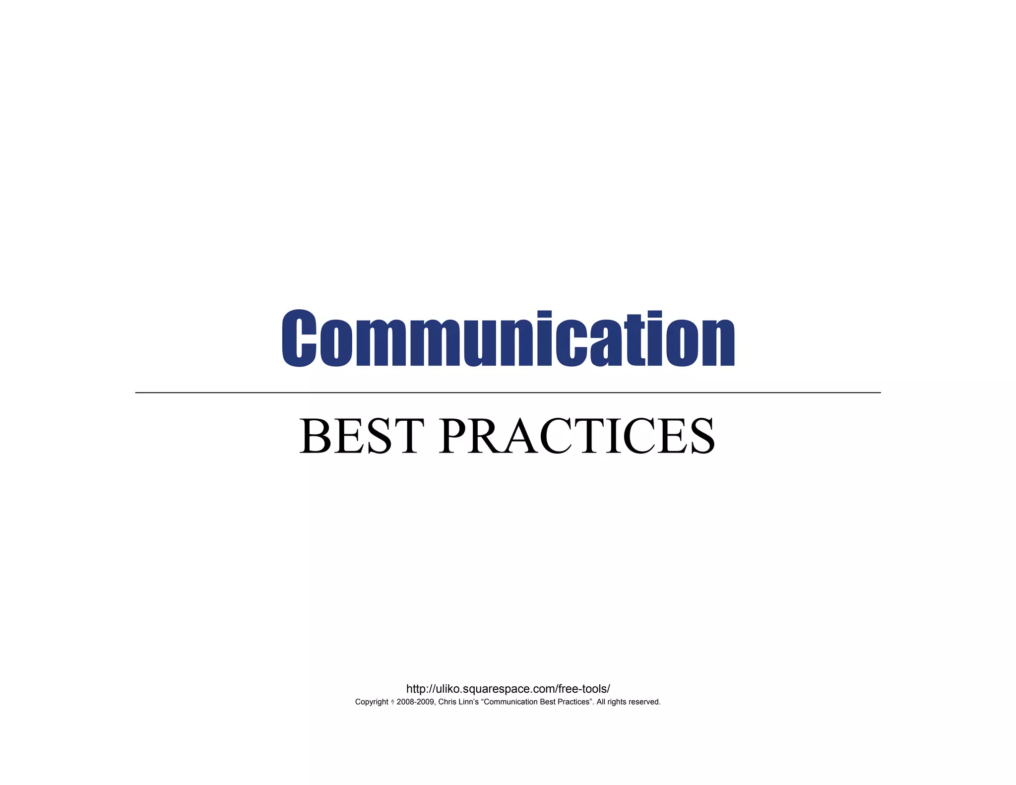 Communication Best Practices | PDF