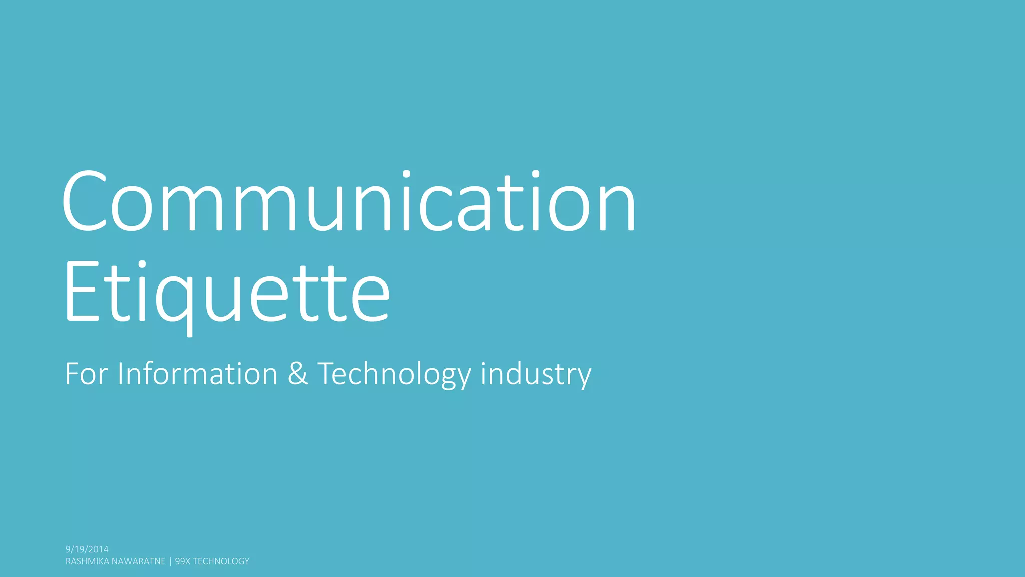 Professional Communication Etiquette | PPTX
